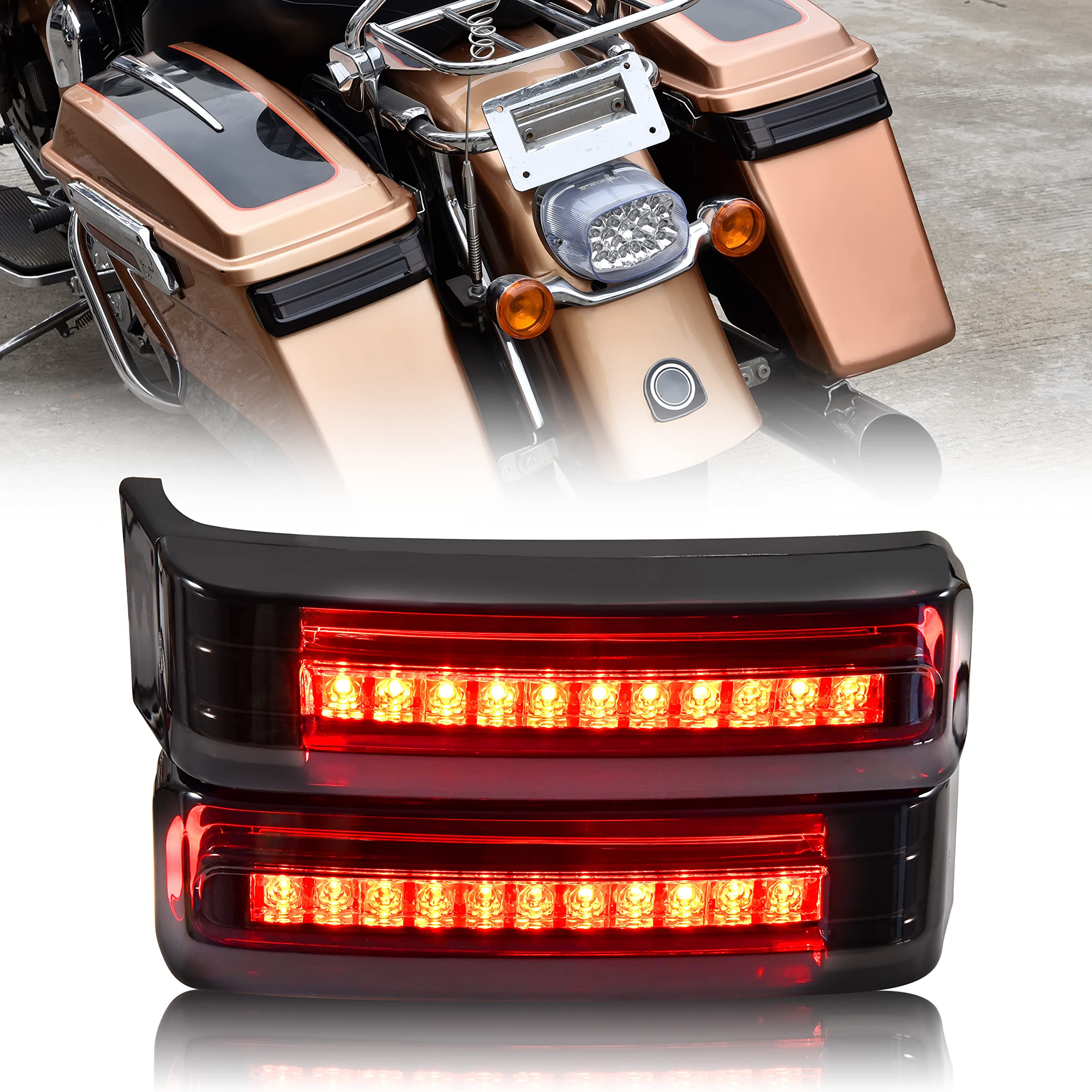 VEISUTOR LED Saddlebag Tail Light for Road Glide 97-13, Side Luggage ...