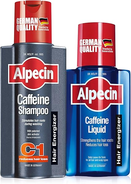 Alpecin Caffeine Shampoo C1, 250ml & Alpecin Caffeine Liquid, 200ml ...