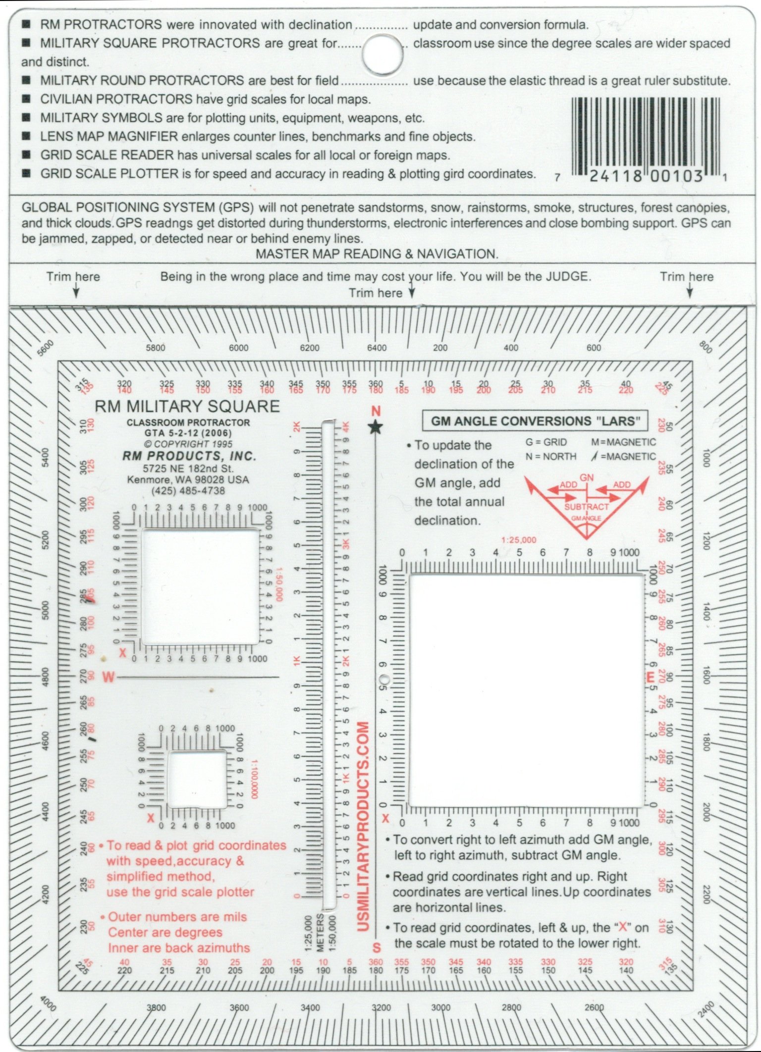 Mua RM PRODUCTS RM Military Square Protractor trên Amazon Mỹ chính hãng ...