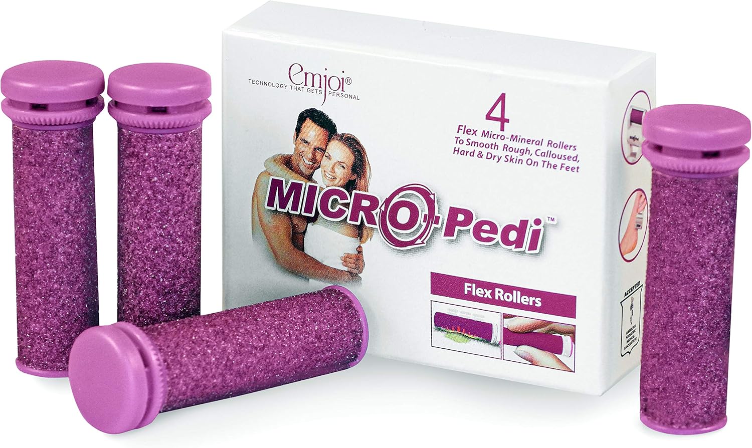 Genuine Emjoi Micro-Pedi Refill Rollers Tough Calluses (Extra Coarse ...