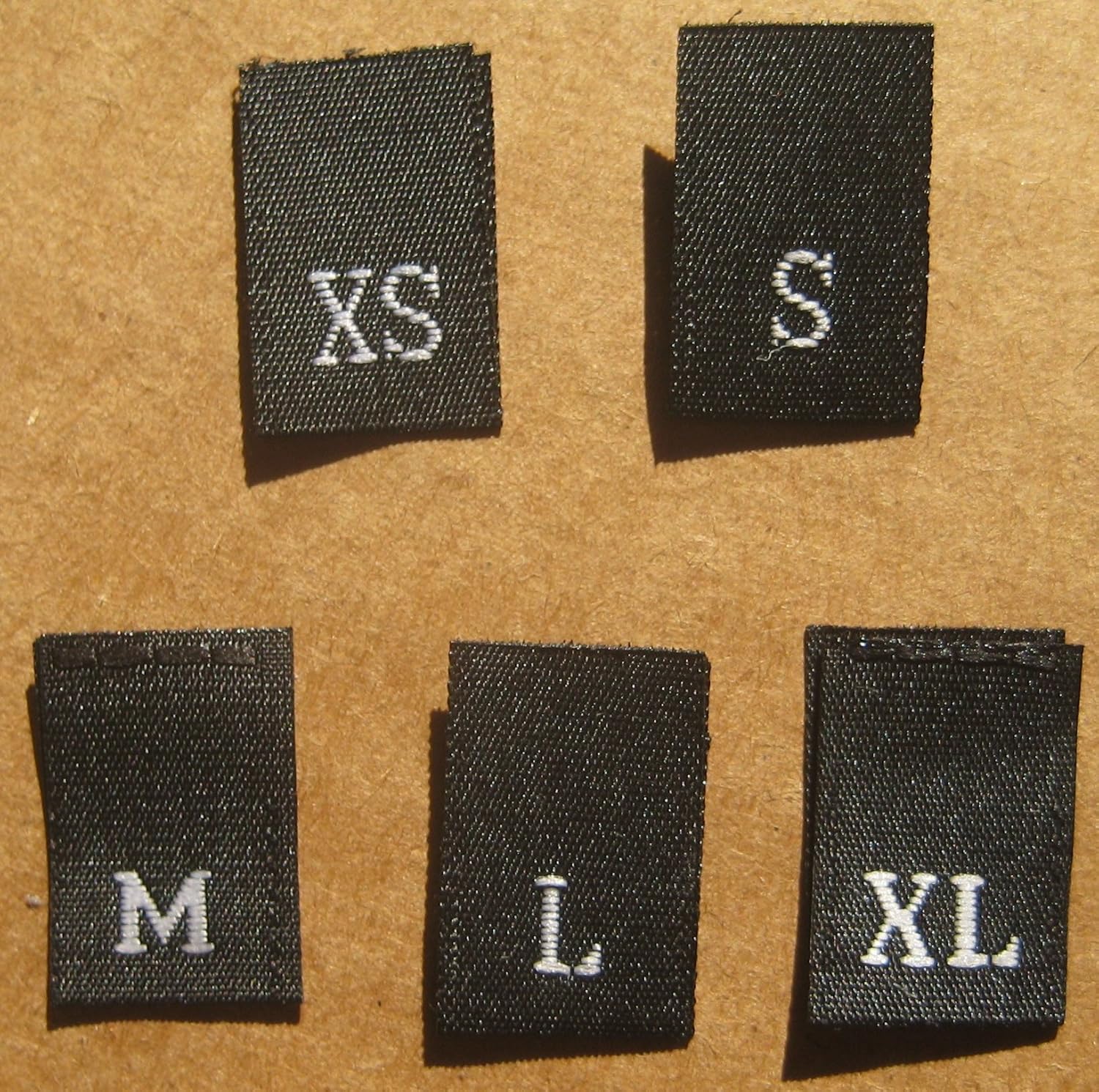 Xsmall Size Labels Small Size Labels 100 Ready To Sew Black Clothing 
