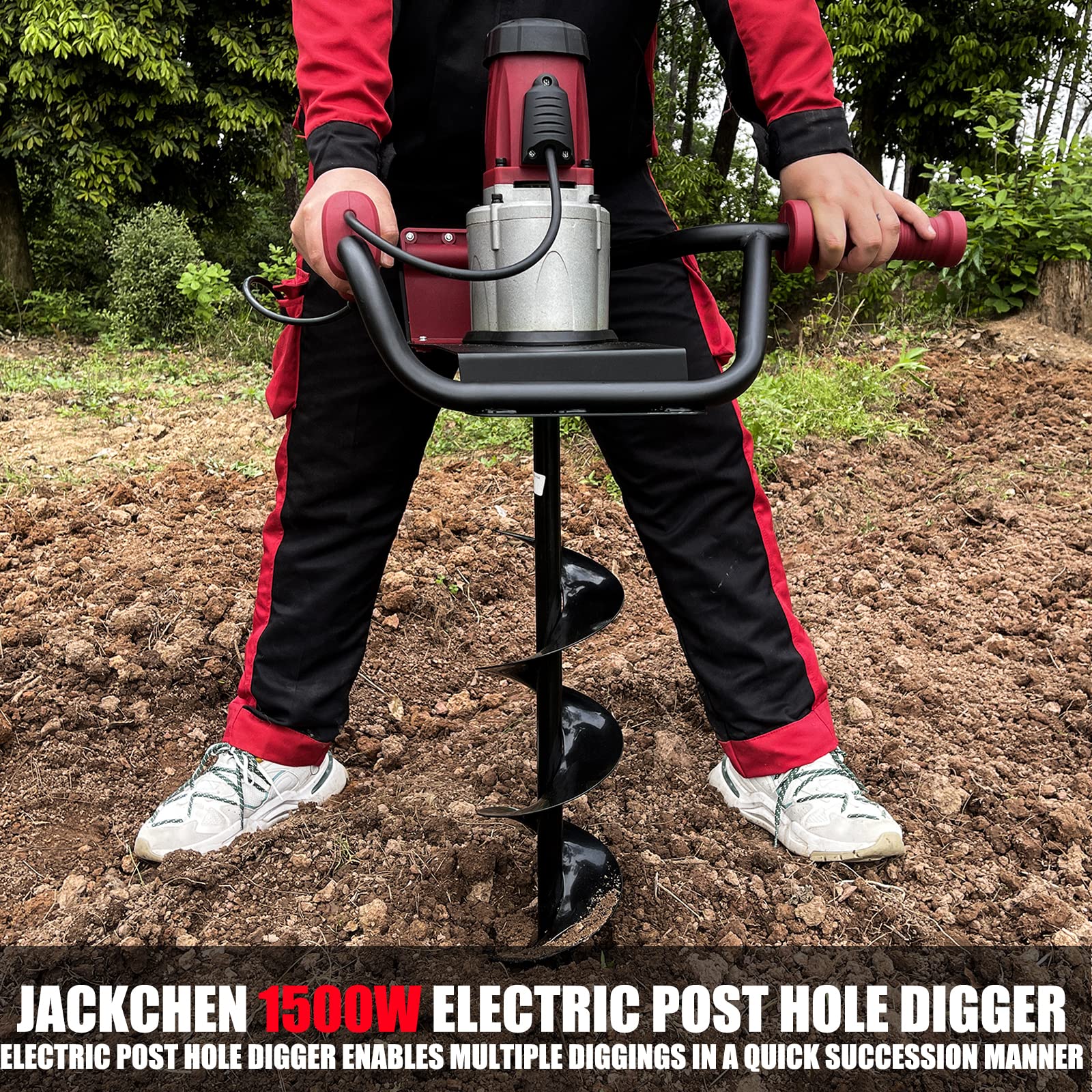 Mua JACKCHEN 1500W Electric Post-Hole Digger with 6-Inch Auger Bit ...