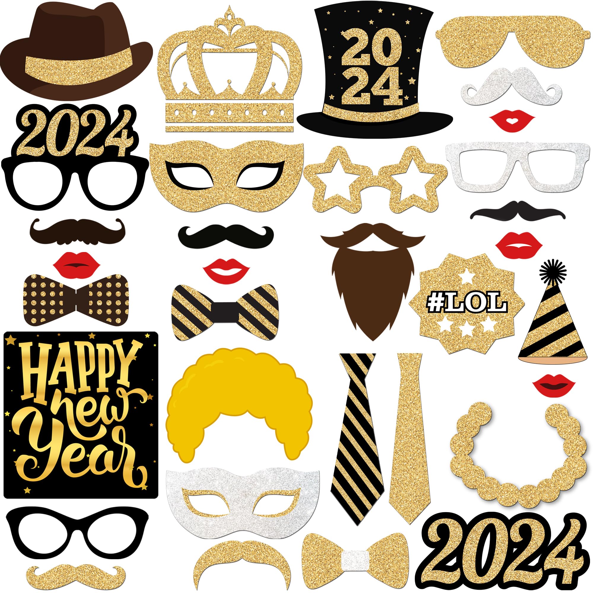 Mua KatchOn, New Years Eve Photo Booth Props 2024 - Pack of 30, Glitter ...
