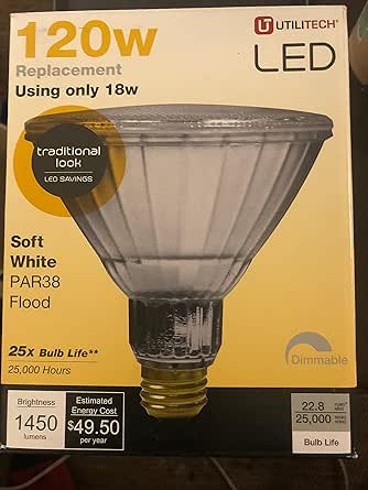 Amazon.com: Utilitech 120-Watt (18W) PAR38 Dimmable Soft White LED ...
