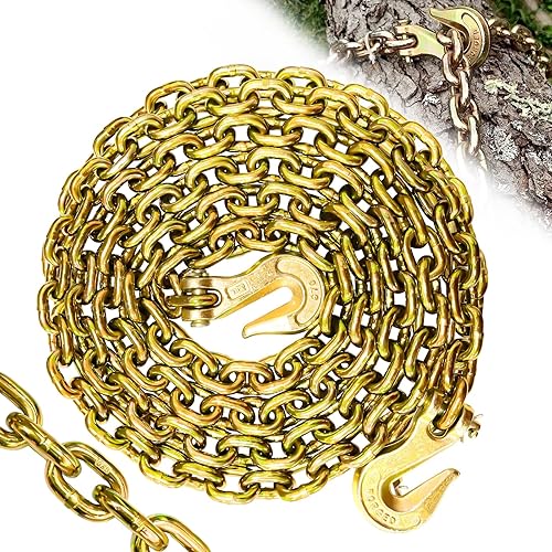 G80 Transport Binder Chain 5/16"×12 Ft|Lifting Chain with 4900 Lbs ...
