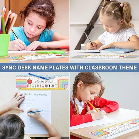 Mua KING PRINT 30 Colorfull Desk Name Tags for Classroom (14x4 ...