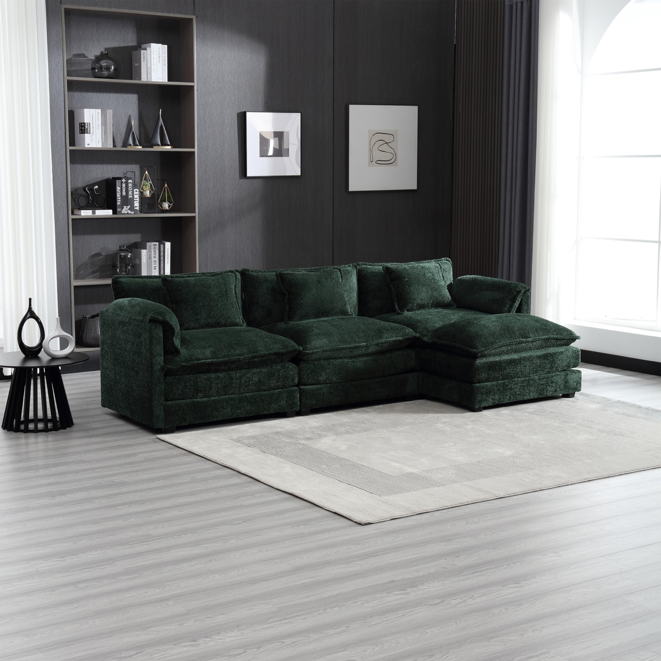 ERYE L-Shaped Corner Convertible Modular Sectional Sofa Couch W/Movable ...