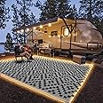 Amazon.com: Outdoor Rug Carpet 9x12 ft for Patio RV Camping with Led Strip Lights Waterproof ...