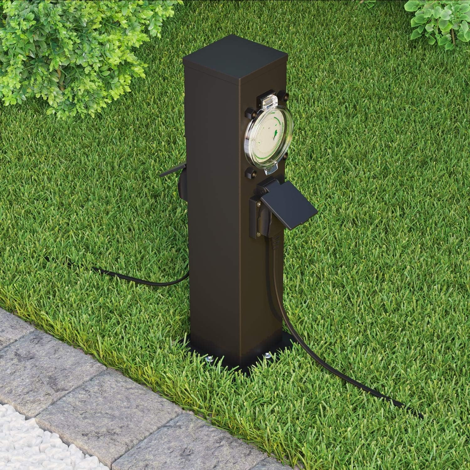 ledscom Garden Power Socket Column Polly with Ground Spike for Outdoor ...