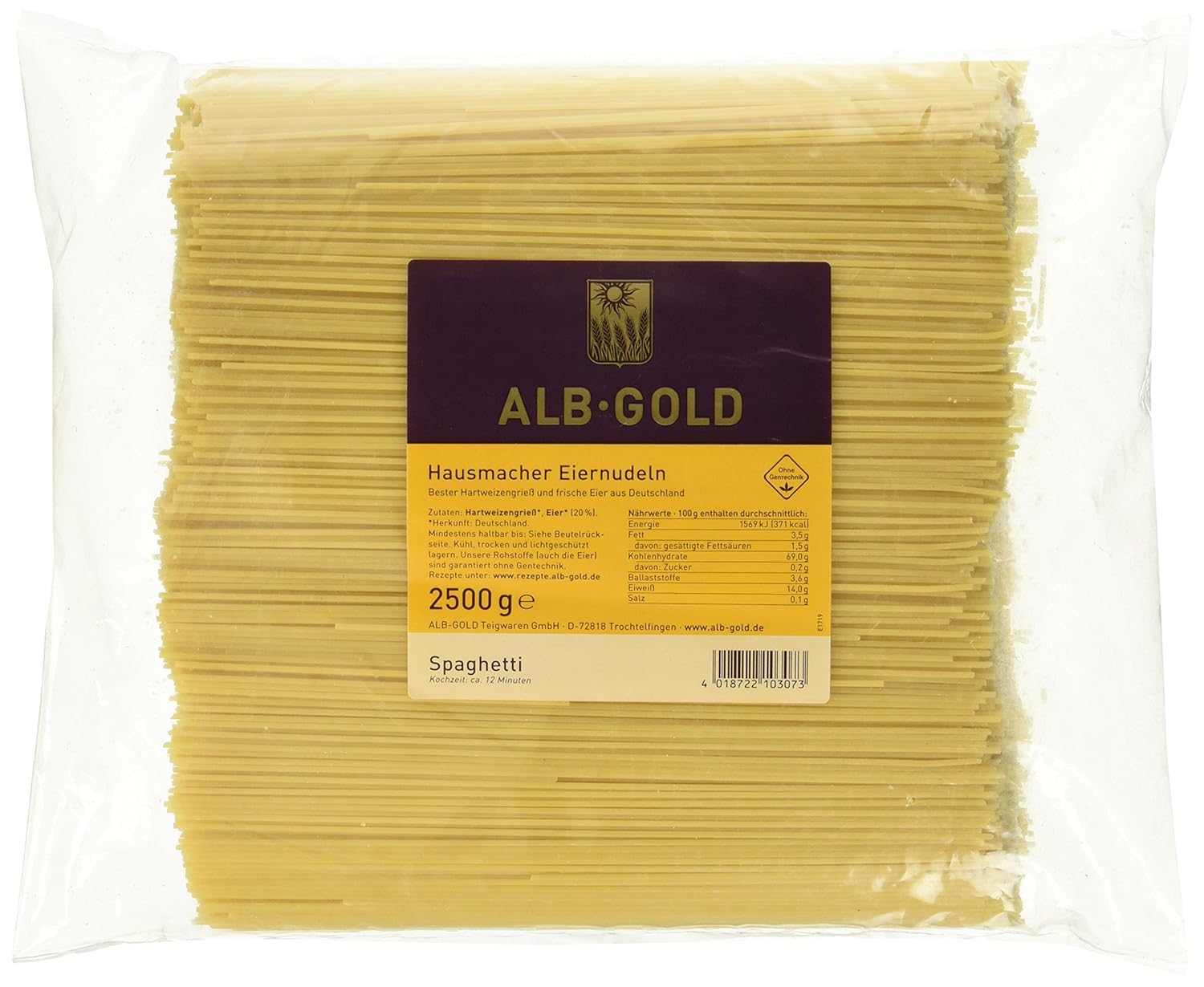 Alb-Gold Spaghetti, 1er Pack (1 x 2.5 kg Packung): Amazon.de ...