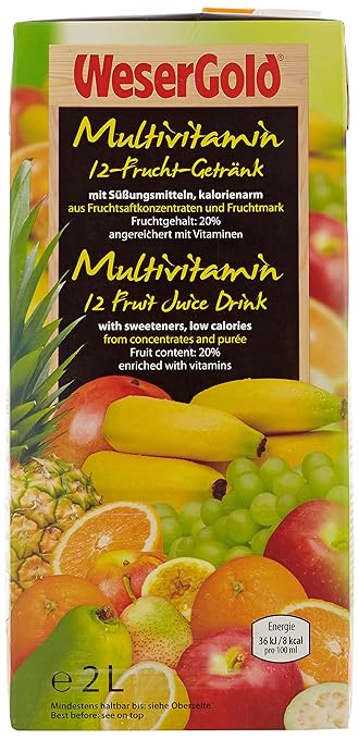 Wesergold Diät-Multi Vitaminsaft, 8er Pack (8 x 2 l): Amazon.de: Lebensmittel & Getränke