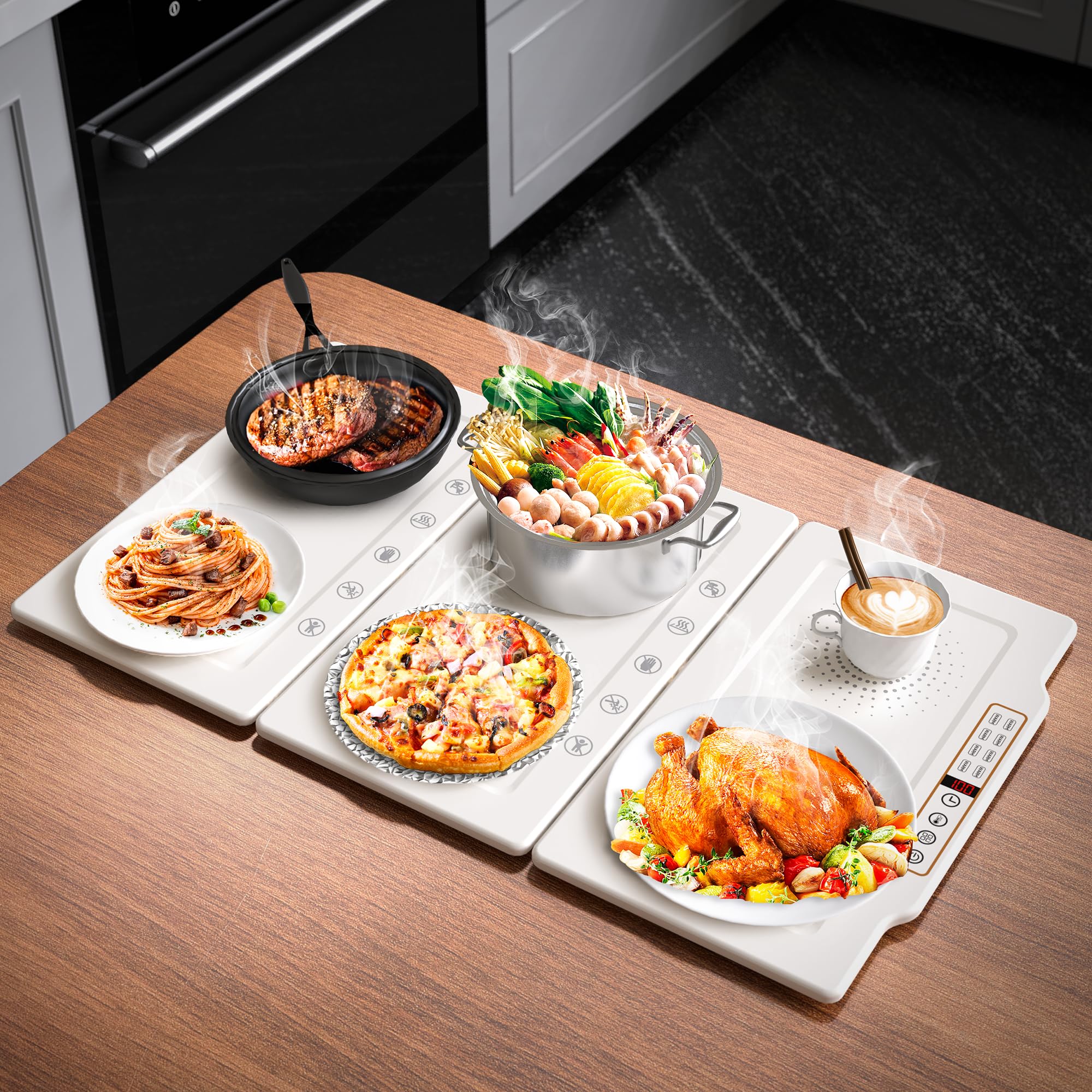 TOPRATED Electric Splicing Hot Plate Food Warming Mat, Metal Foldable ...