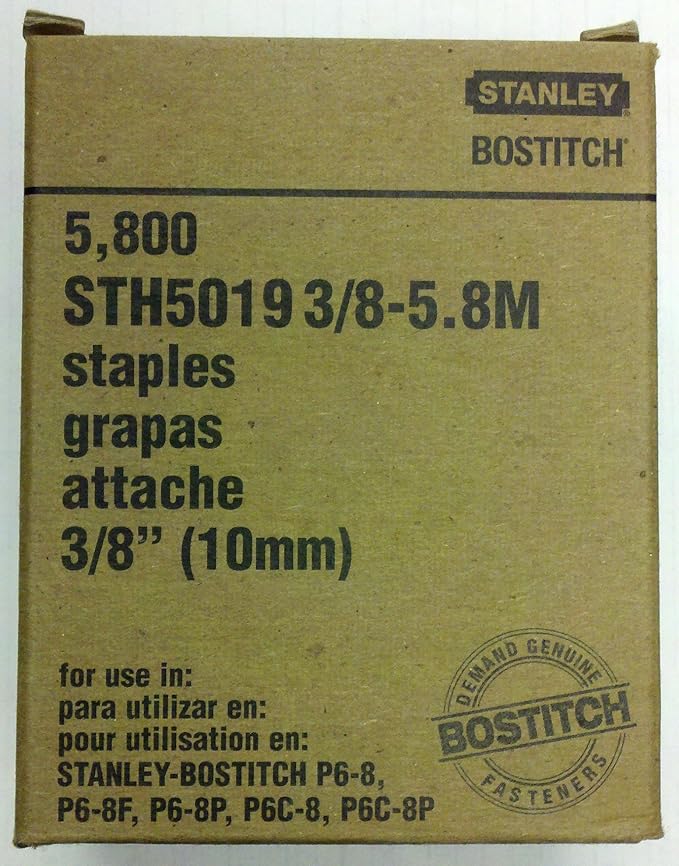 Bostitch Chisel Point Staples, Use In P6-8 Plier, 3/8W, 3/8L (STH50193 ...