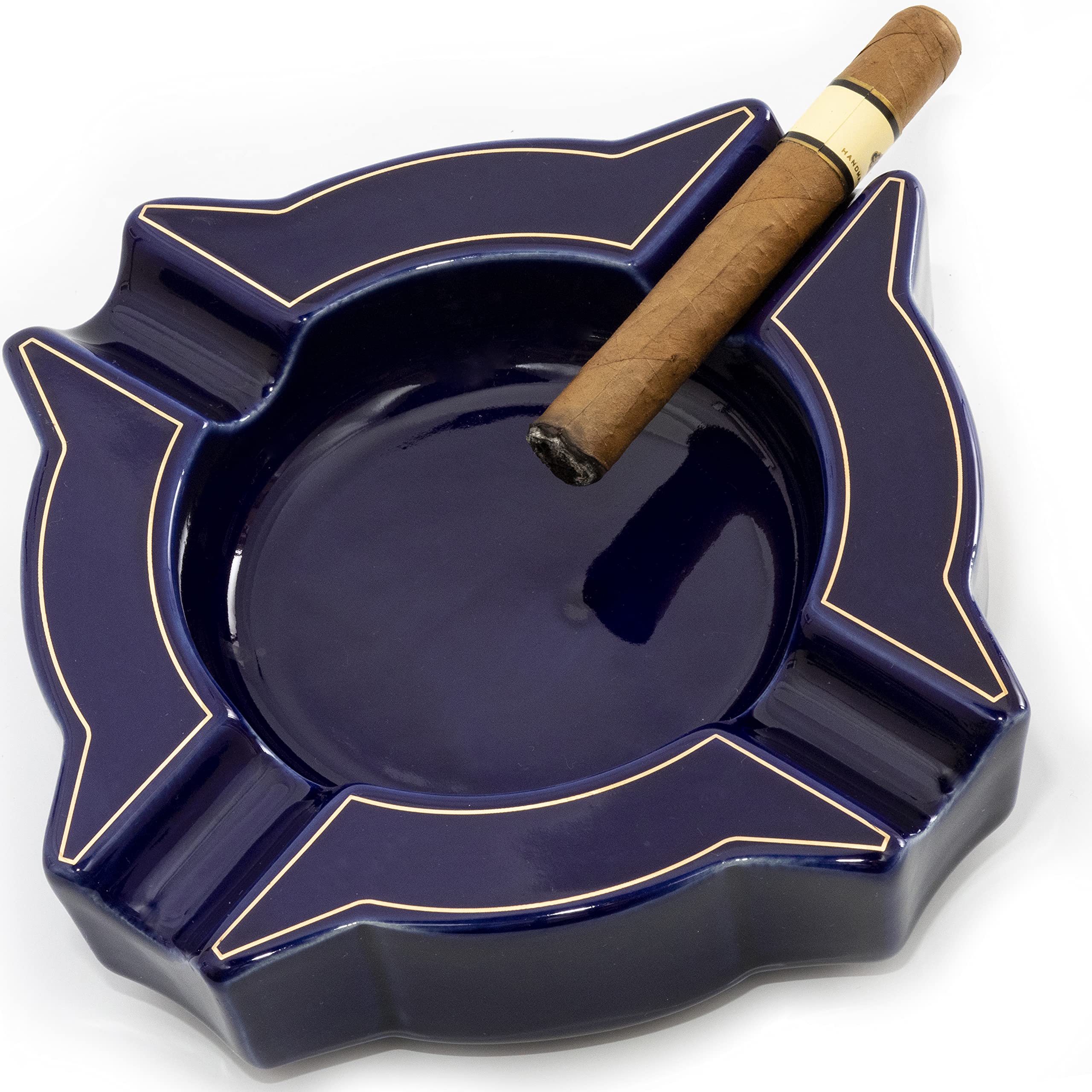 Cigar Ashtray,Ceramic Cigar Ash Tray,Cobalt Portable Ashtray,Large ...