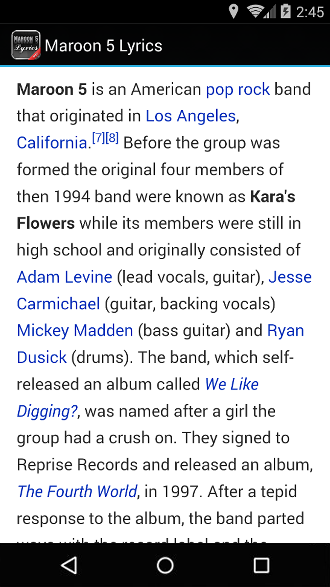 Maroon 5 Lyrics: Amazon.com.br: Amazon Appstore