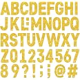 24 Sheets Large Gold Letter Stickers 4 Inch Big Font 282 Pcs Glitter ...