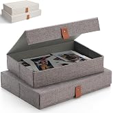 Amazon.com: Decorative Photo Storage Boxes with Lids - Set of 2 ...