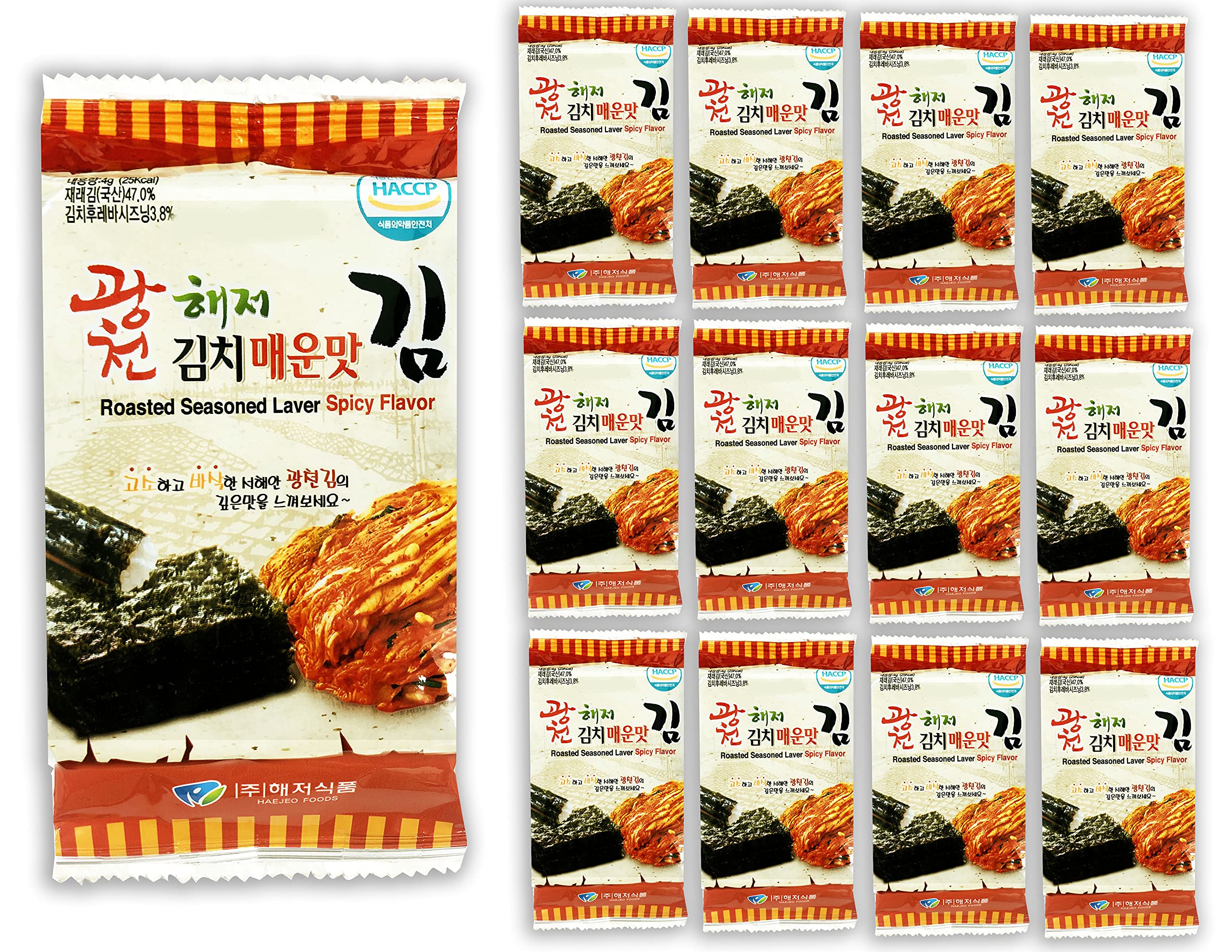 Mua Korean Crispy Seasoned Seaweed Snacks Kimchi Spicy Sheets - 12 ...