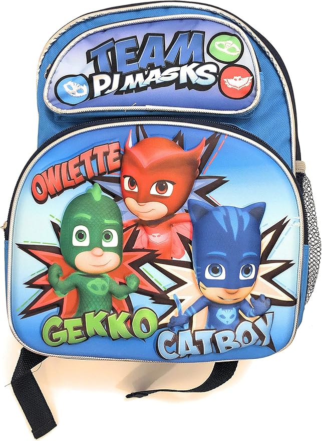 PJ Mask - Deluxe 3D 12" Canvas Backpack with 2 Extra Front Pockets ...