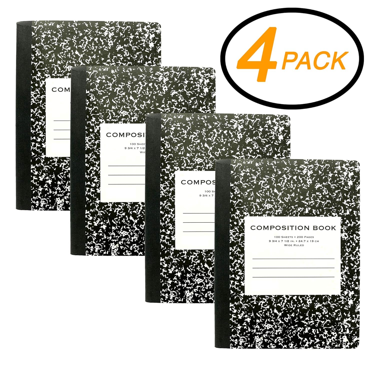 Emraw Composition Book Office Dairy Note Books 100 Sheet Wide Ruled 