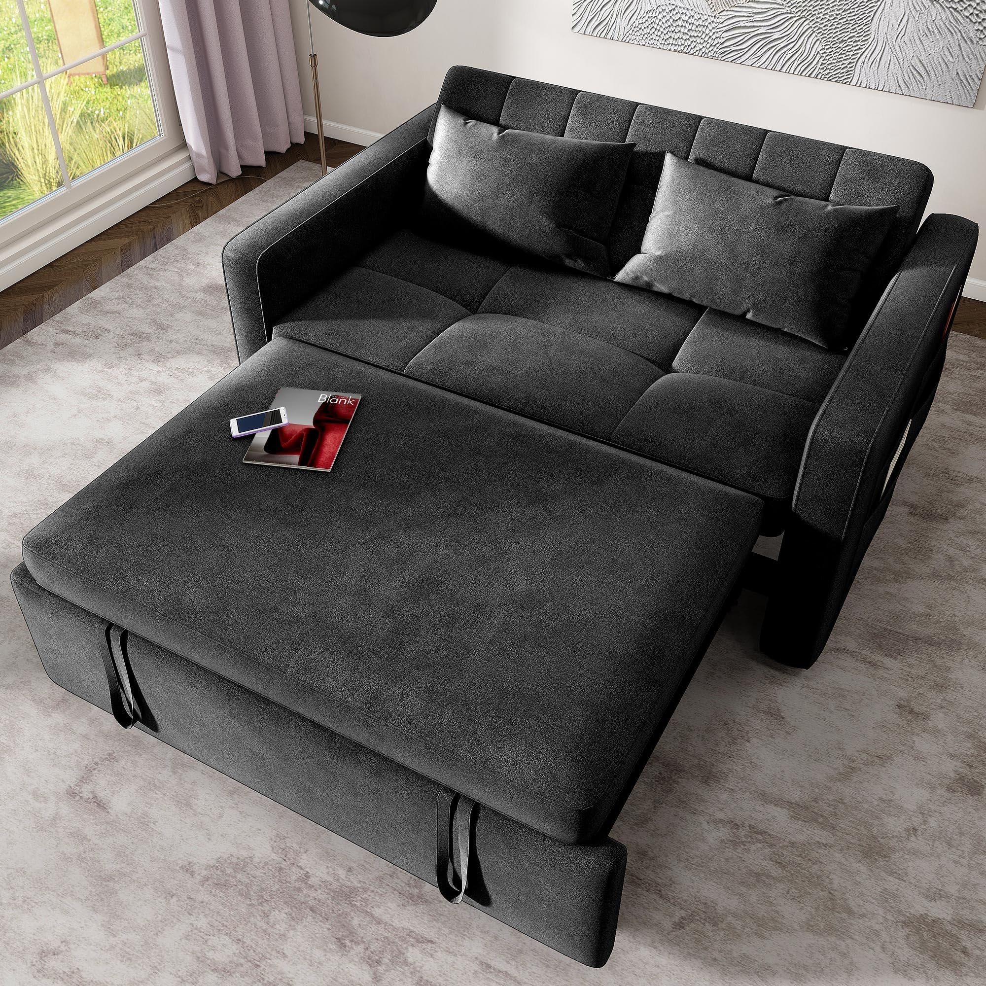 *TRUCK / TRAILER PICKUP ONLY* DWVO 55" Convertible Sofa Bed, 3-in-1 ...