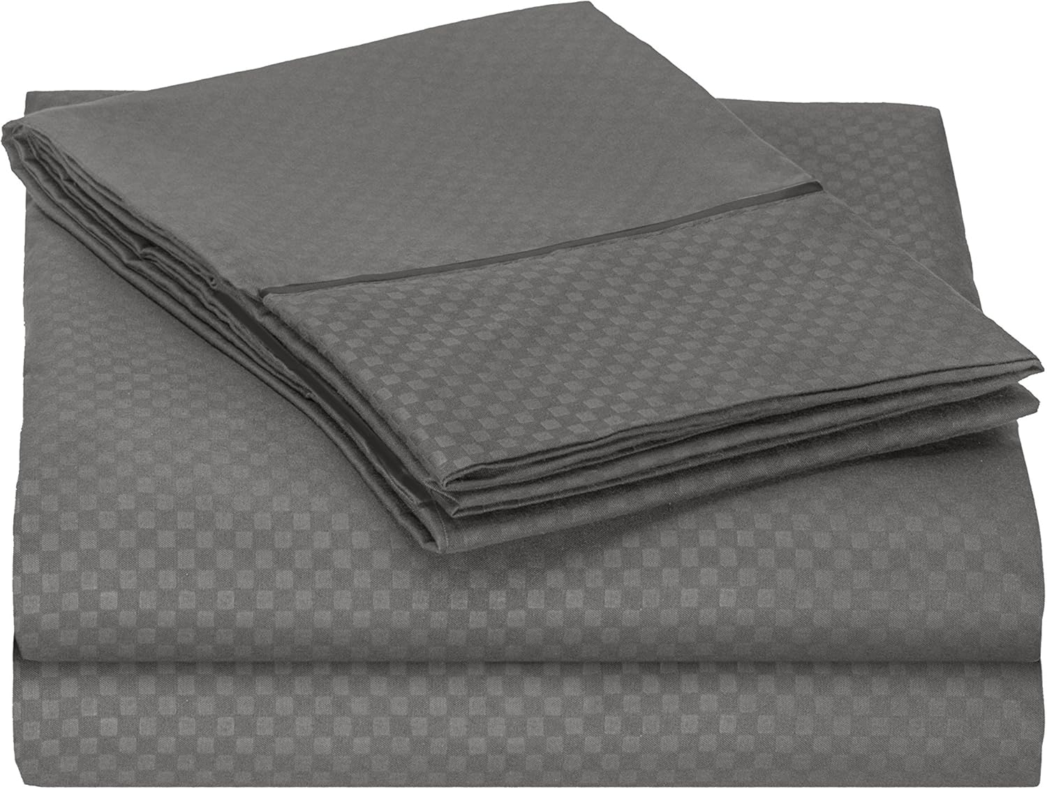 Clara Clark Checkerboard Design Embossed Sheet Set, Queen, Gray: Amazon ...