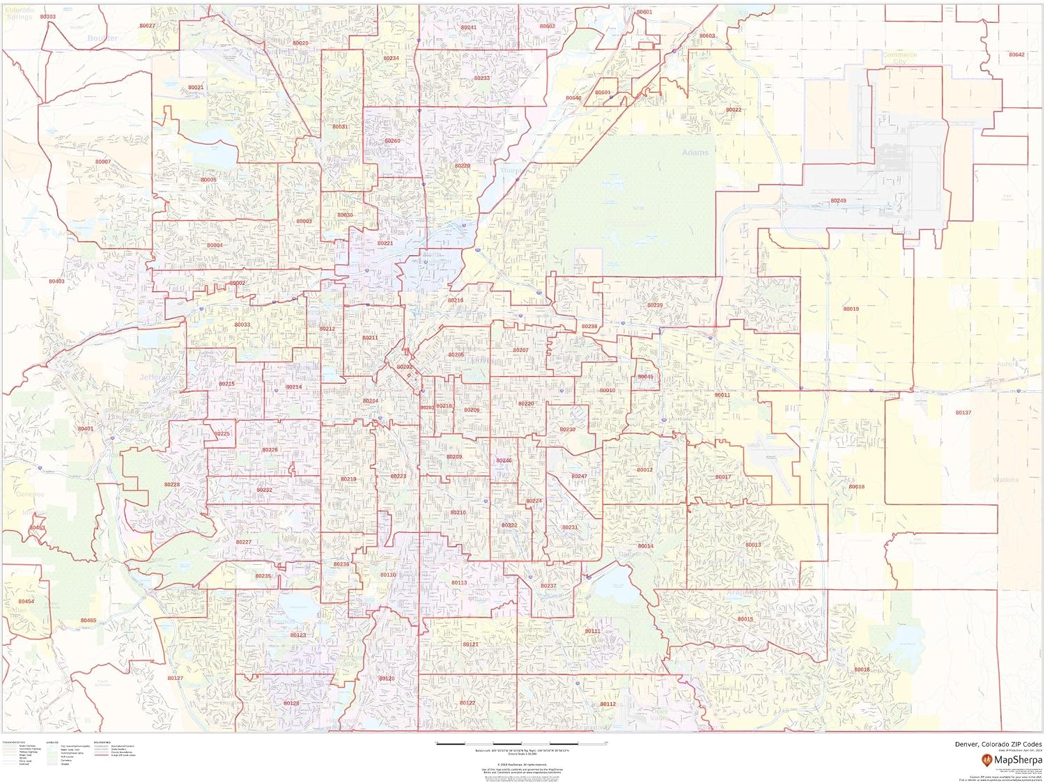 Denver County Zip Code Map