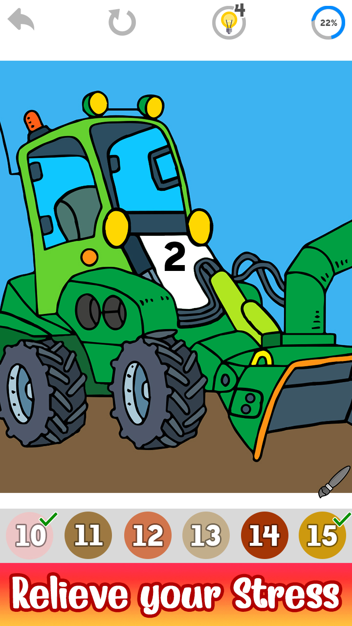 Tractors Color By Number - Vehicles Coloring Book:Amazon.co.uk:Appstore ...