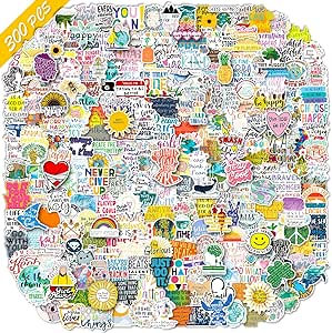 LIFEBE 300 PCS Inspirational Stickers for Water Bottles,Waterproof ...