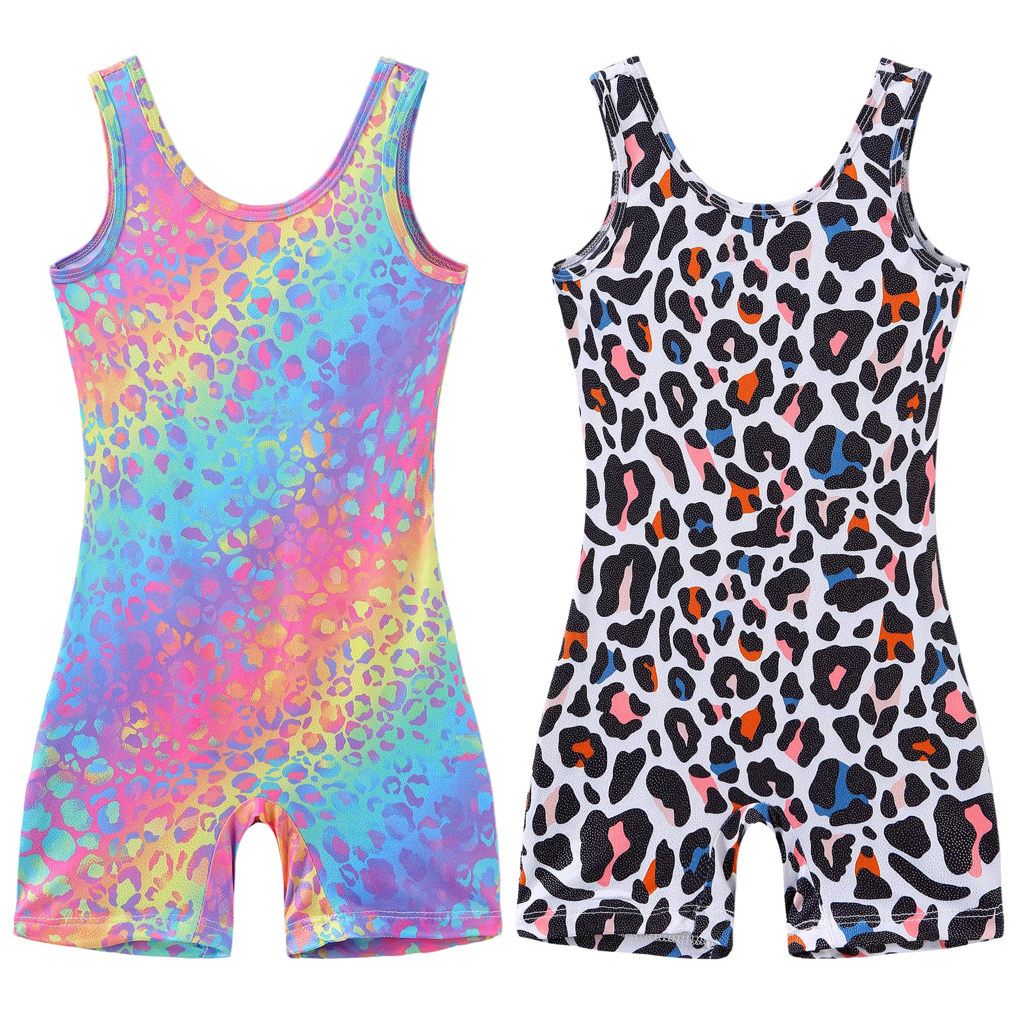 2 Packs Skinny Gymnastics Leotards For Toddler Girls Scoop Neck With ...