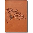 Amazon.com : Music is What Feelings Sound Like Leather Journal Notebook ...