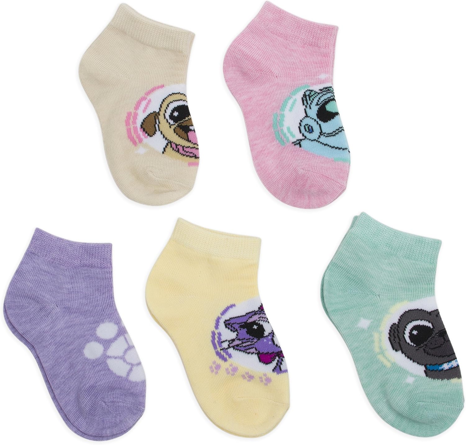 Amazon.com: Disney Jr. Puppy Dog Pals Girls (5 Pair) Shorty Socks Sock ...