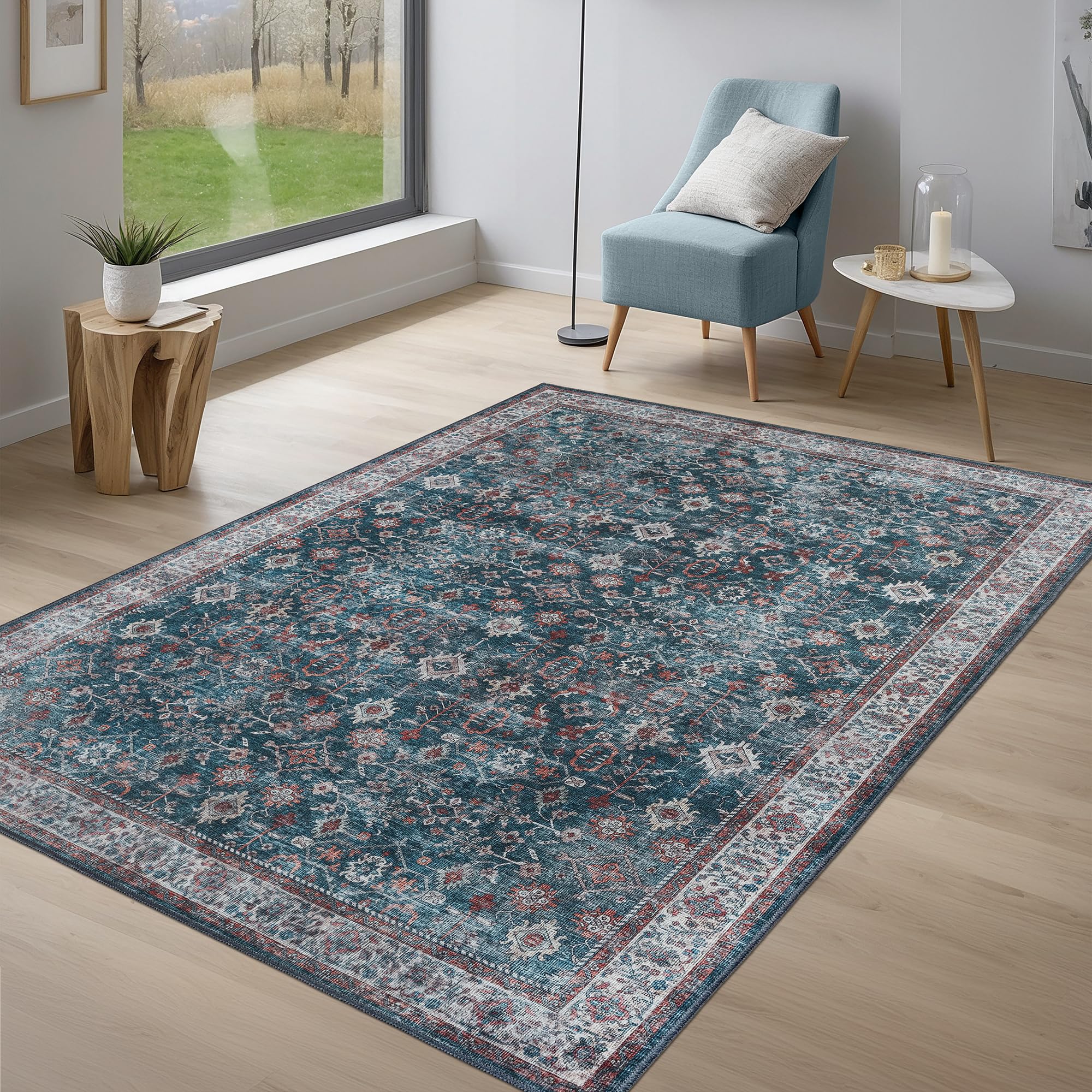 Adiva Rugs 3x5 Machine Washable Area Rug with Non Slip Backing for ...
