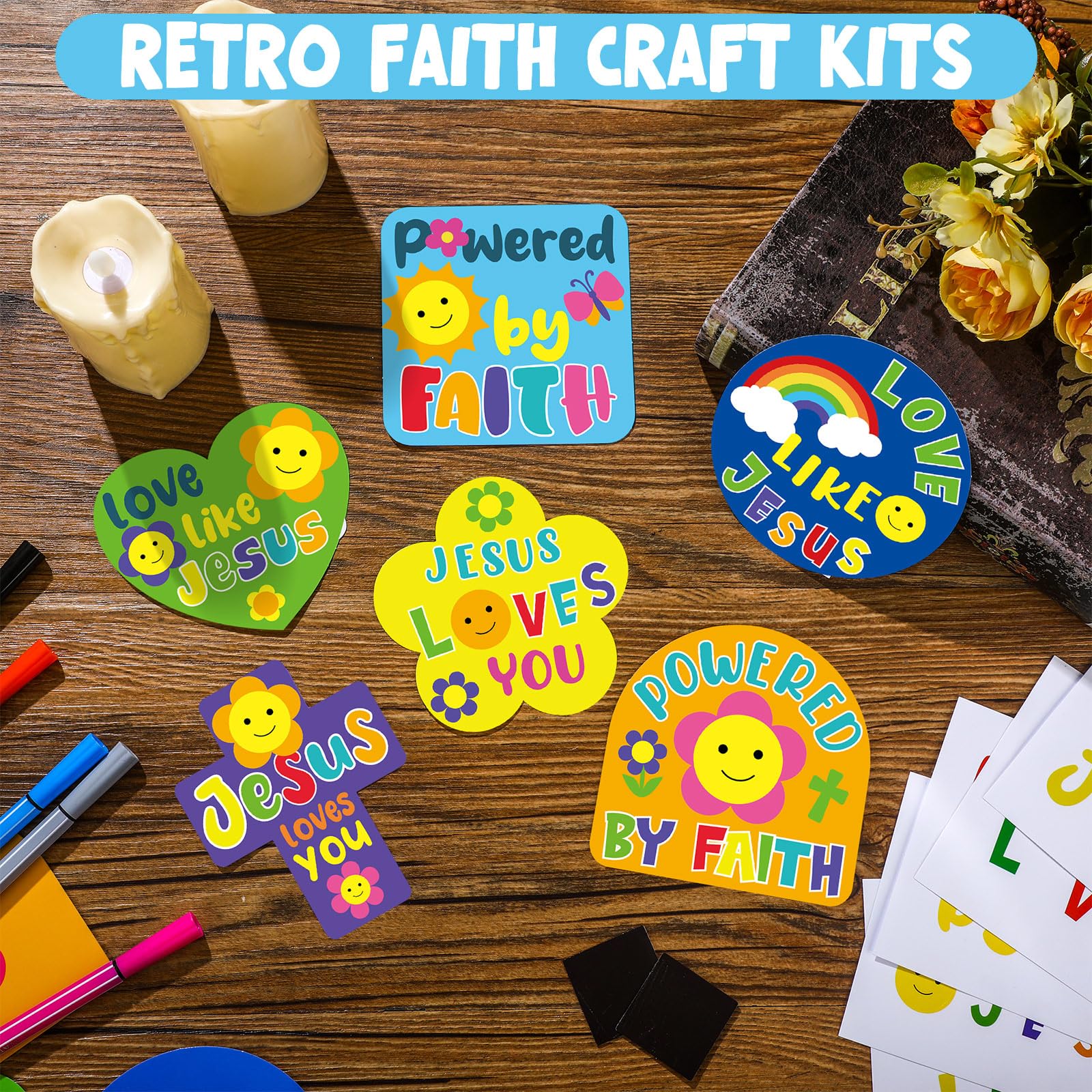 Mua Trandraft 36 Sets Religious Crafts for Kids Bulk DIY Retro Faith ...