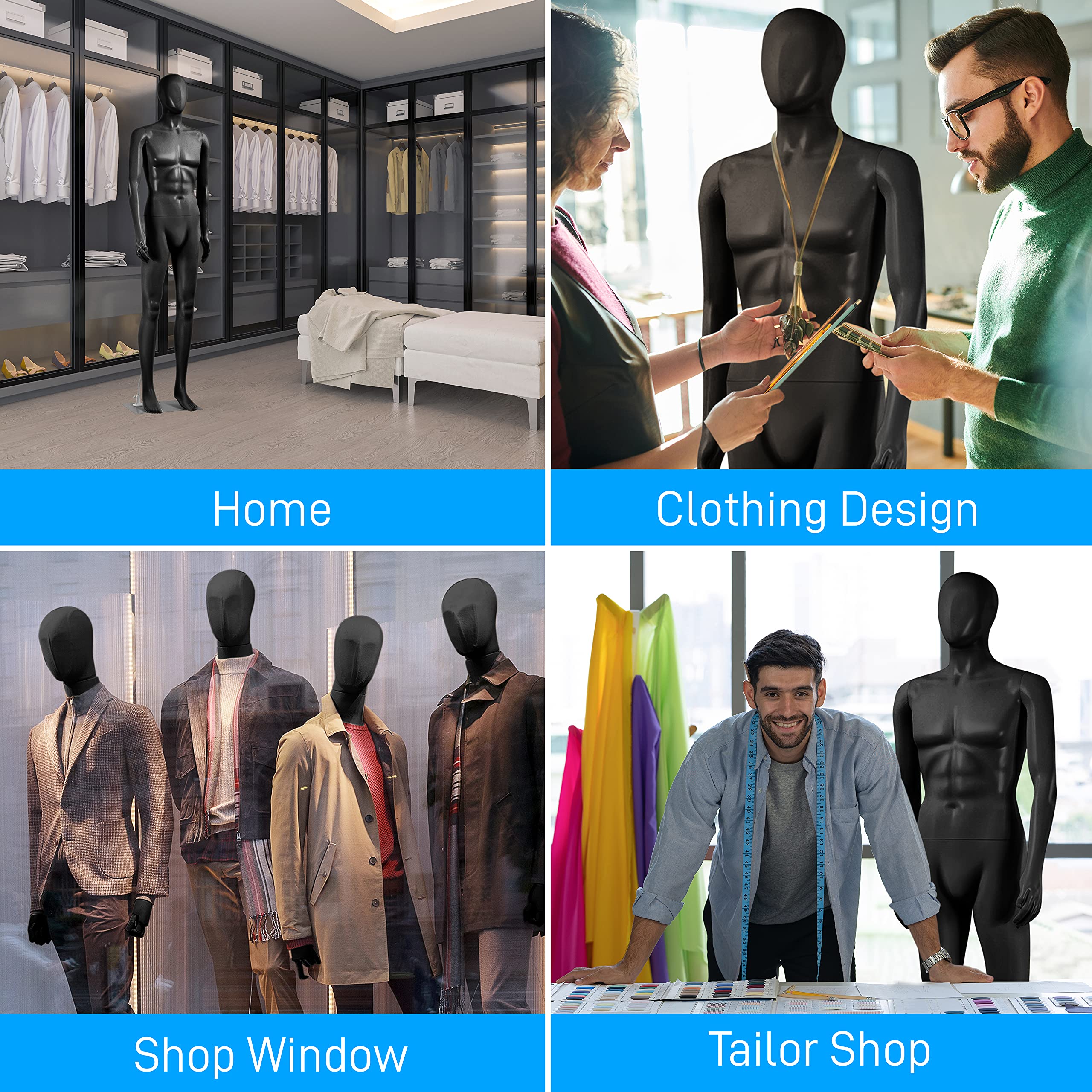 Mua Adjustable Male Mannequin, Full Body Dress Form, Detachable ...