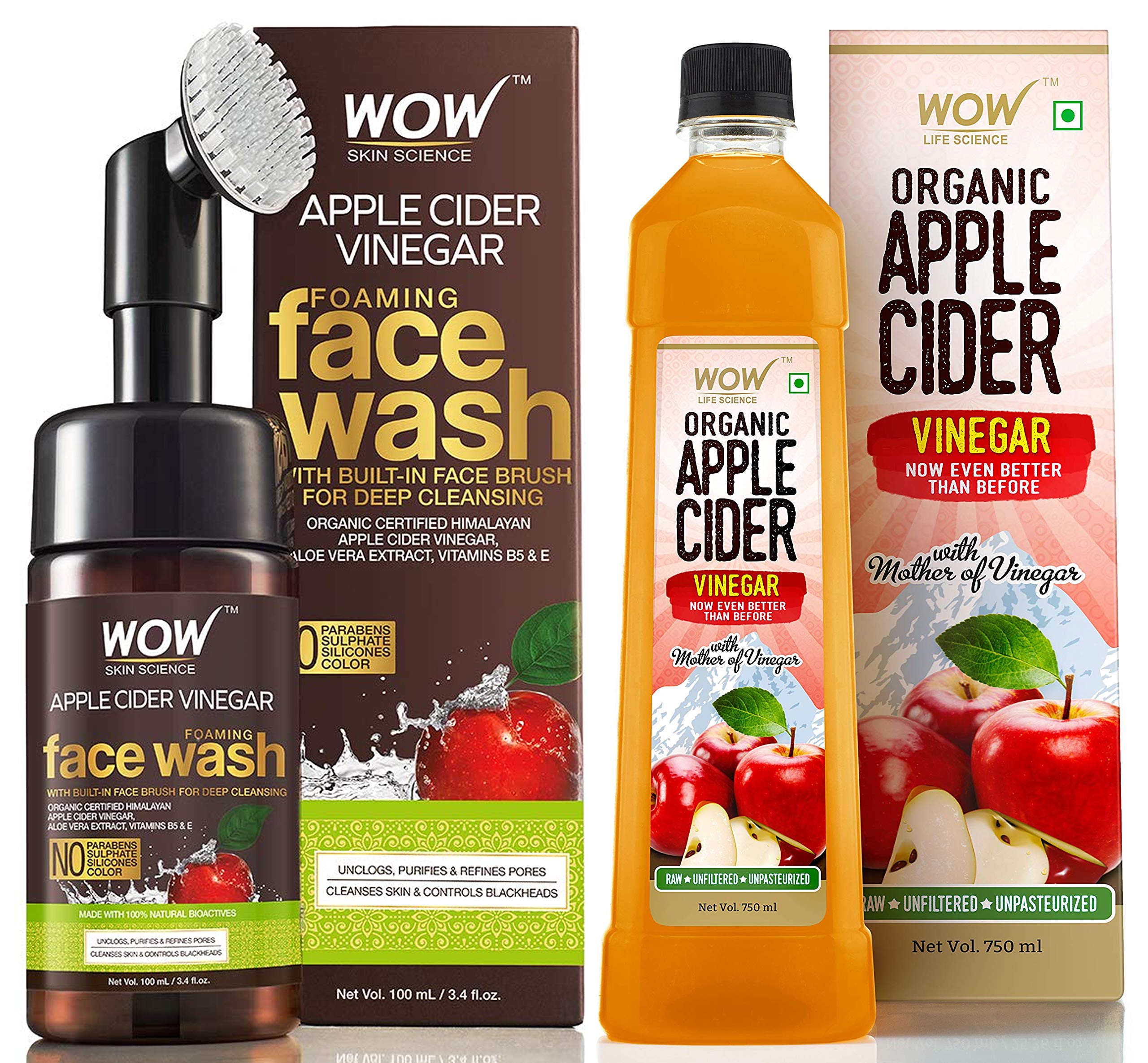 Buy WOW Skin Science Apple Cider Vinegar Foaming Face Wash - No ...