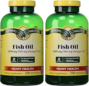 Amazon.com: Spring Valley Fish Oil 1200 mg, 360 mg Omega-3, Twin Pack ...