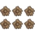 SOFFEE DESIGN Set of 6 Vintage Gold Zinc Cabinet Knobs, Decorative Metal Flower Shape Knobs Pull ...