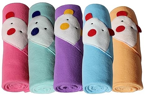 My Newborn Baby Wrapper with Baby Blanket, Multicolor (Pack of 5 ...