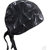 Amazon.com: Spider Web Doo Rag Skull Cap Black and White Bandana Head ...