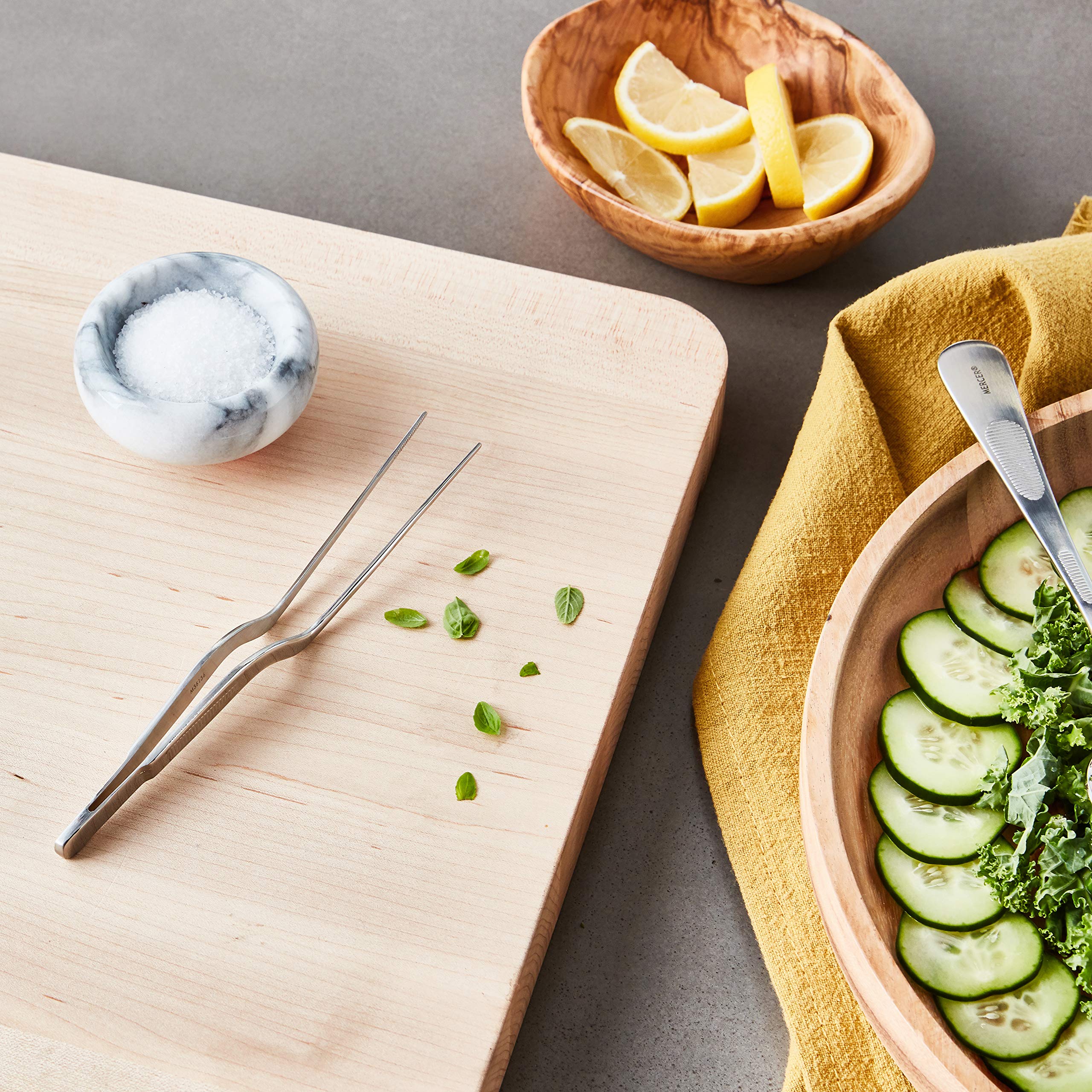 Mua Mercer Culinary 18-8 Stainless Steel Chef Plating Tongs, Offset Tip ...