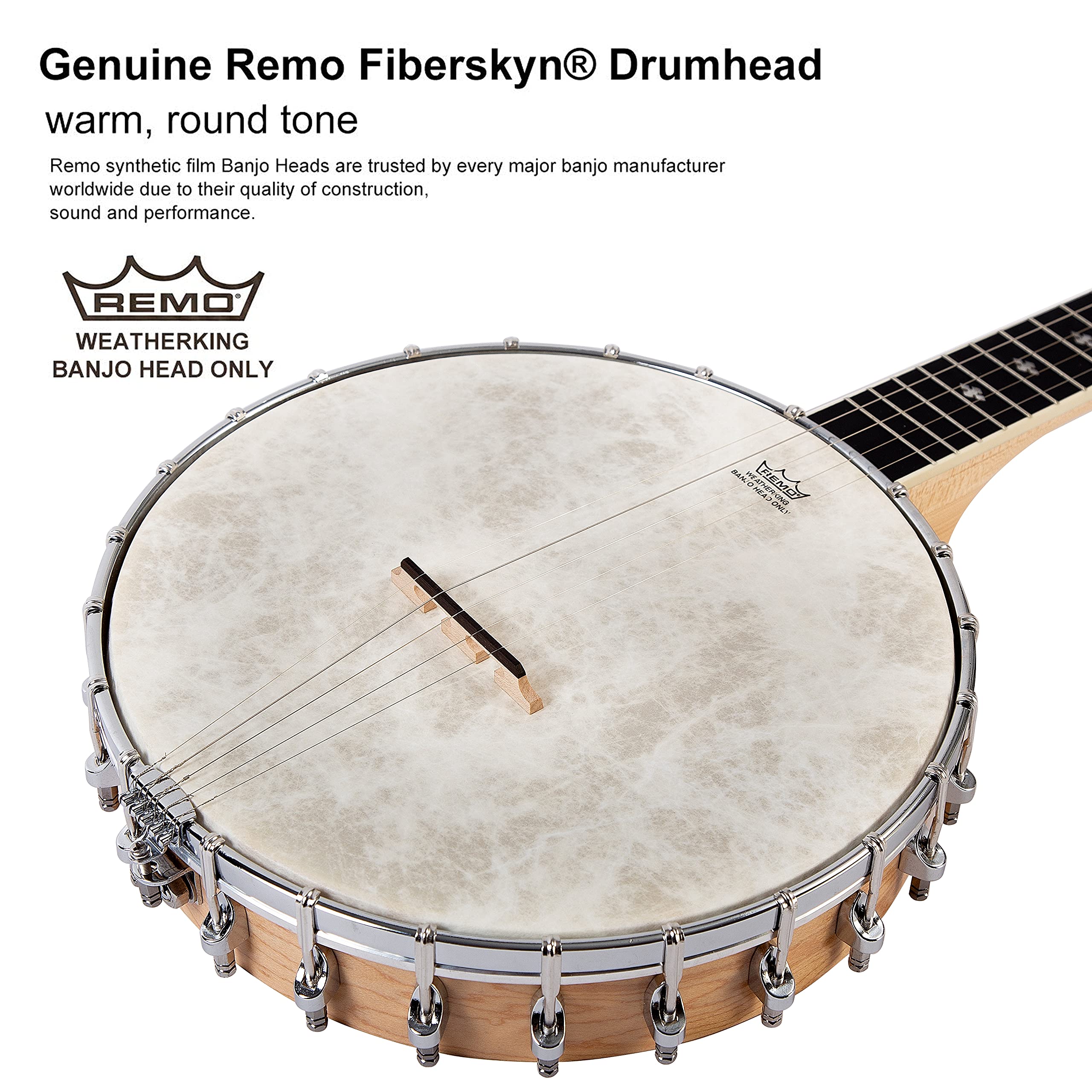 Mua Mulucky 5 String Banjo - Full Size with 24 Brackets, Open Back ...
