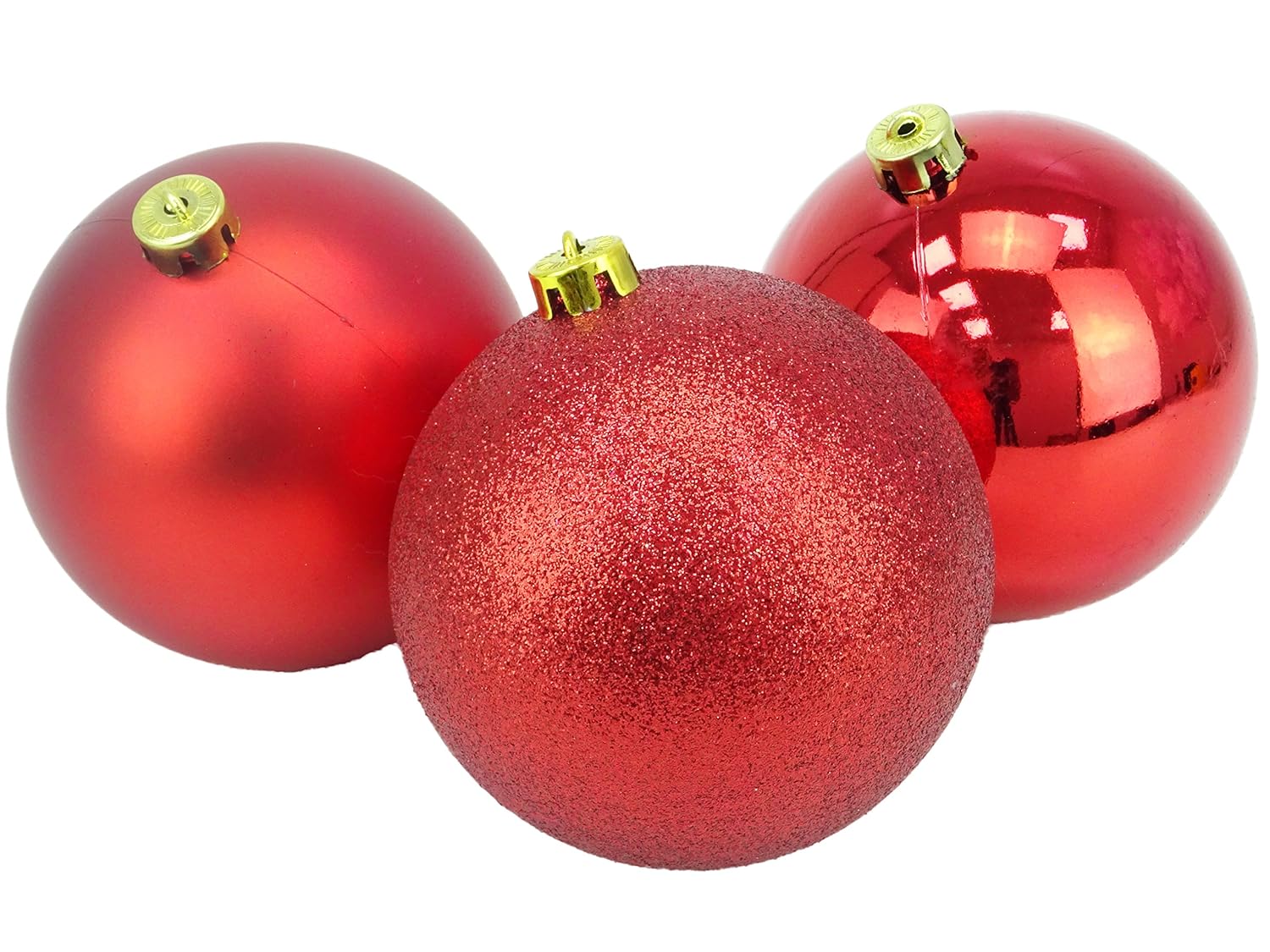 3-150mm Extra Large Baubles - Shiny, Matte & Glitter Design - Christmas ...