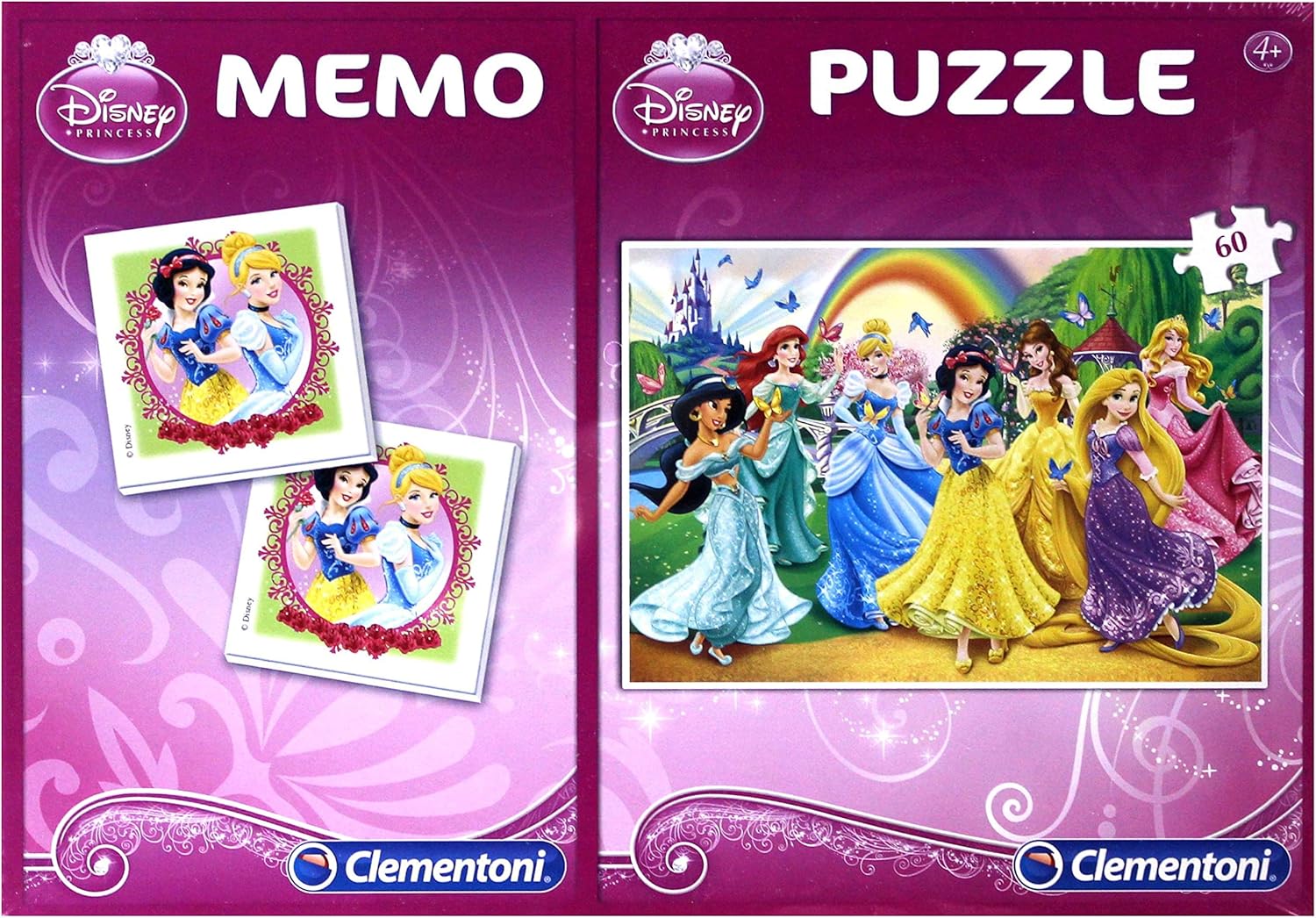 Clementoni Puzzle 60 + Memo Disney Ksiezniczki – BigaMart
