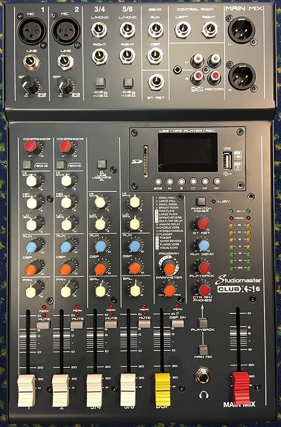 Studiomaster Club XS-6 6 Channel Mixer: Amazon.co.uk: Musical Instruments