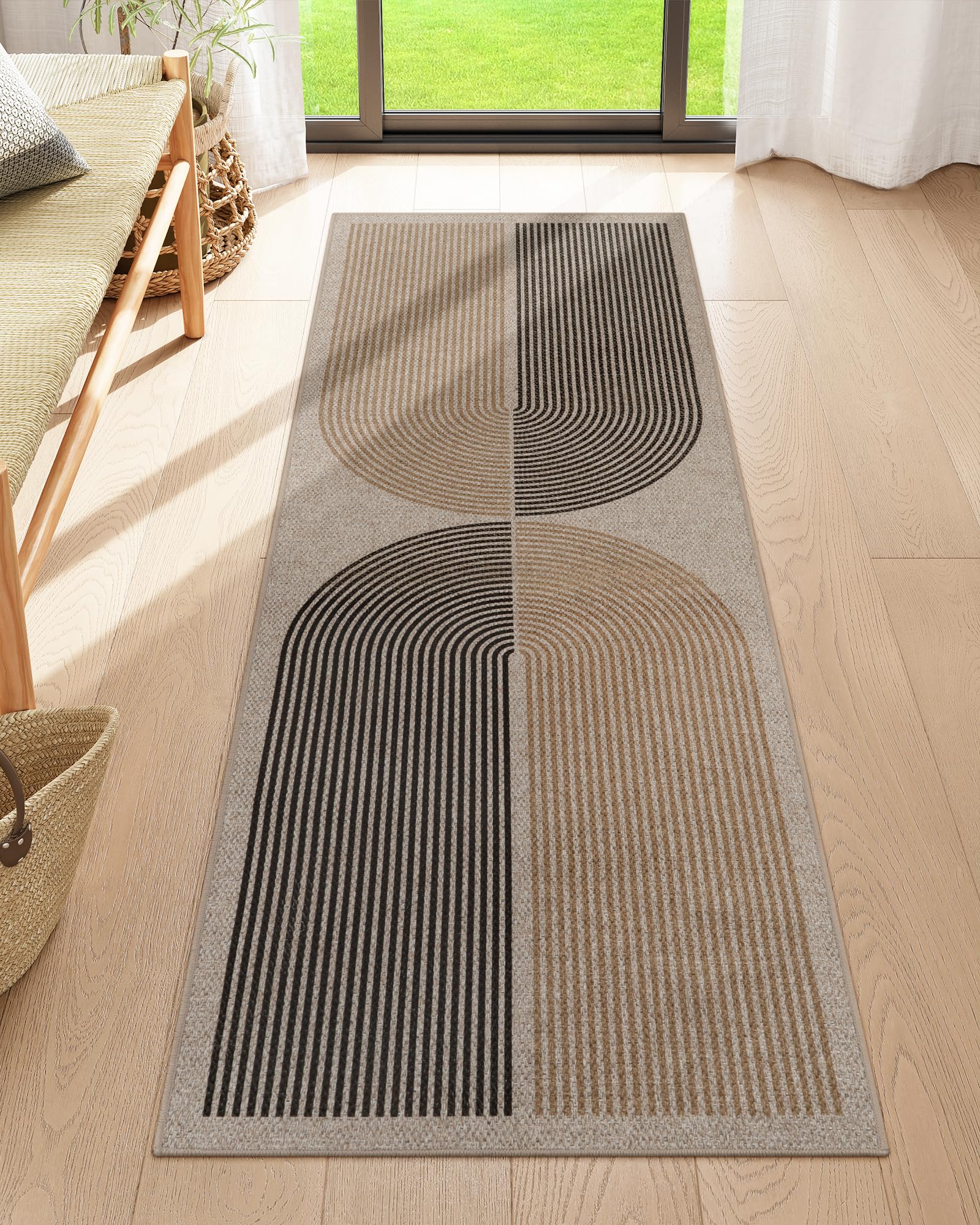 Lahome Modern Rainbow Easy Jute Rug, 2x6 Kitchen Runner Washable Rug ...