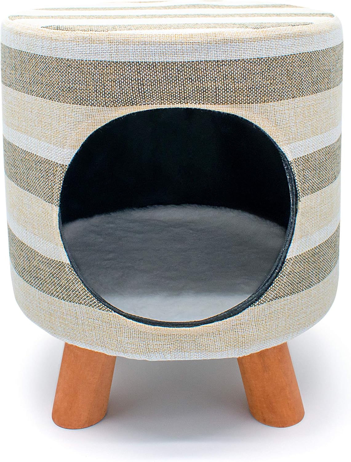 Pet House Cat Stool Nest Dog Den Check Stripe Stool Cat Bed Cat House ...