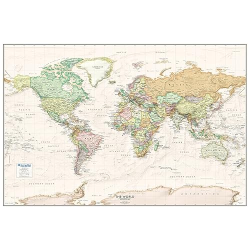 Large Laminated World Map Poster 36x24 Inches - Detailed & Current ...