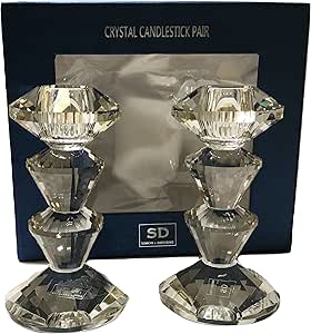 Amazon.com: Simon Design Sparkle Crystal Candlestick Pair: Home & Kitchen