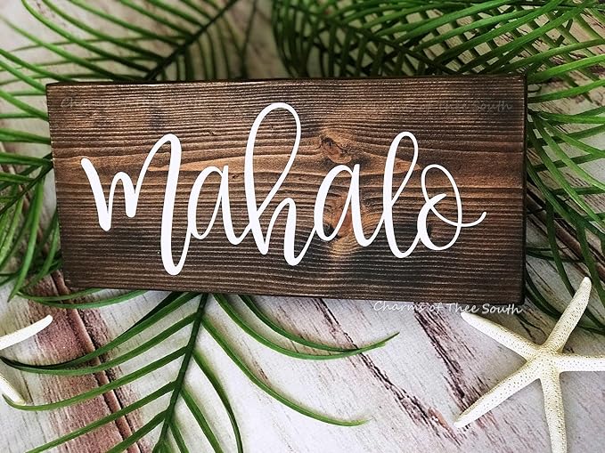 Amazon.com: Adonis554Dan Mahalo Signs Mahalo Wedding Signs Hawaii ...